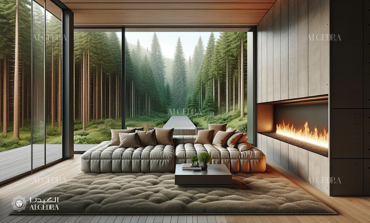 Scandinavian-Inspired Living Room Designs with Forest View